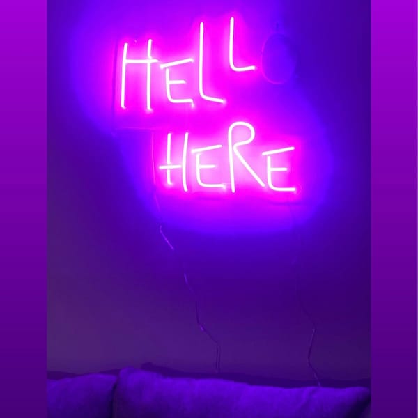 Hello There, Hell Here Neon Sign,personalized Gifts, Halloween Decor ...