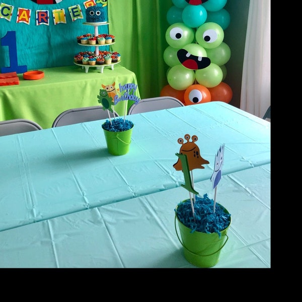 Monster Birthday Party Centerpiece, Little Monster Halloween 1st ...