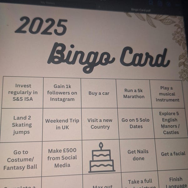 2025 Bingo Card - Digital Download, Goal Setting Printable, New Year ...