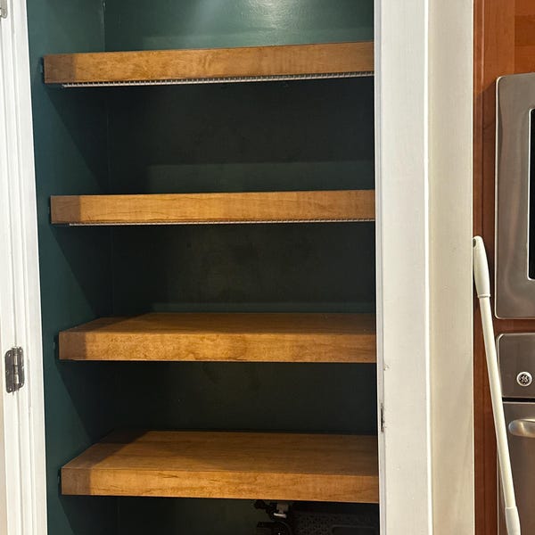 Wood Shelf Cover for Wire Rack - Removable Floating Shelves for Pantry ...