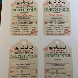EDITABLE North Pole Delivery Tags, Santa Gift Tags, Santa's Nice List ...