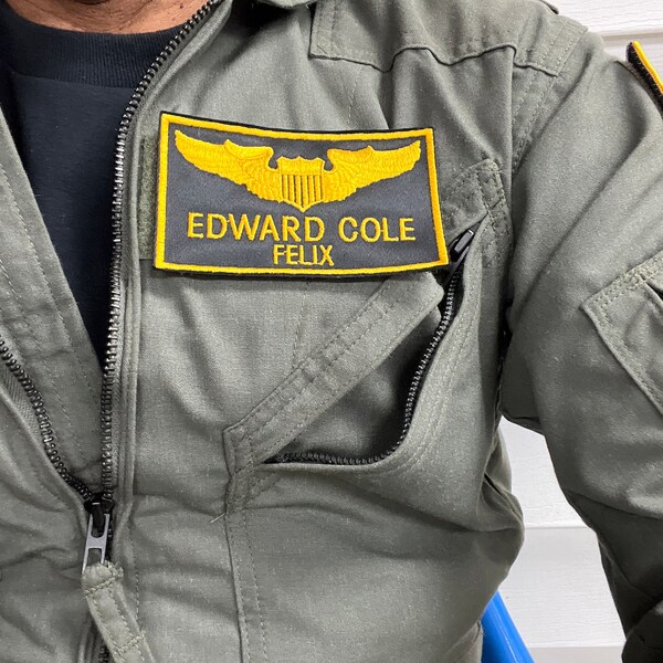 Custom Flight Suite Name and Nickname Embroidered Iron on Patch or Hook ...