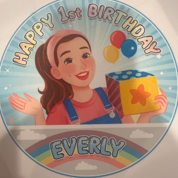 Mrs Fun Rachiel Kids Birthday Edible Image Cake Topper Sheet Custom ...