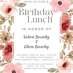 Custom Printable Lunch Invitation, Downloadable Luncheon Invitation ...