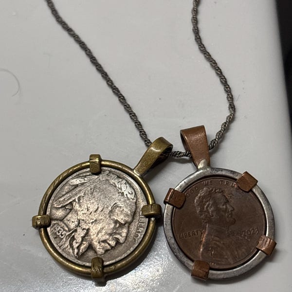 Personalized Coin Bezel. Silver Coin Bezel With Brass Prongs. - Etsy