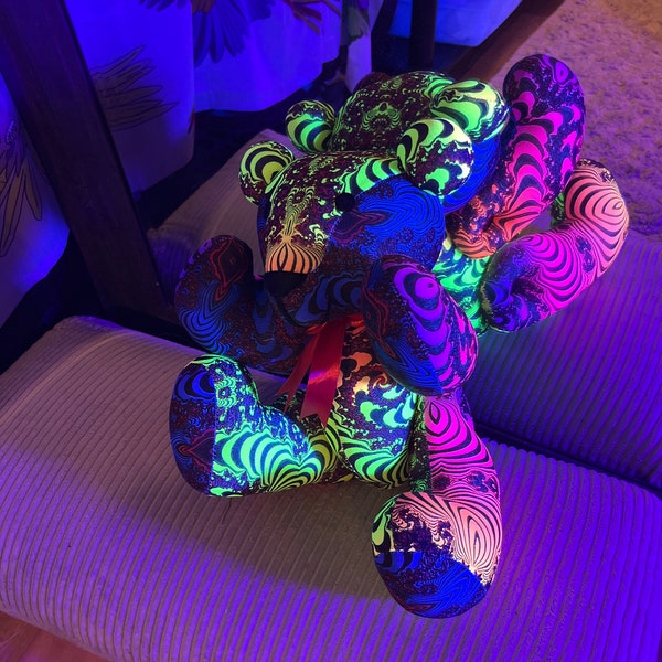 Pixie Hood Cape 'atomic Alien'. UV Active Cloak With Hood. Psychedelic ...