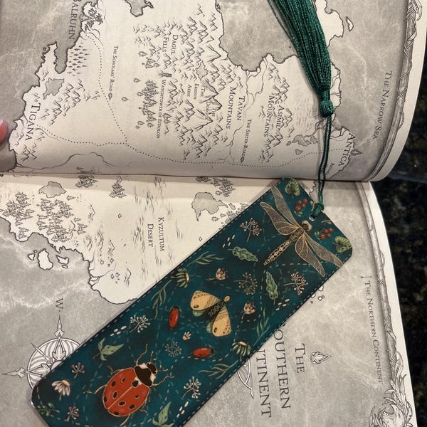 LADYBUG Bookmark Illustrated Green Bookmark Insect Lover Book Lover ...