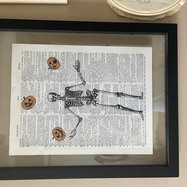 Skeleton Print, Halloween Print, Halloween Wall Art, Spooky Decor ...