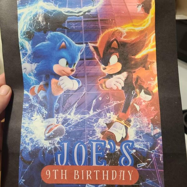 Sonic Hedgehog Birthday Gift Bag Label: Editable Canva Template ...