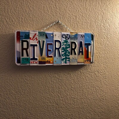 RIVER RAT SIGN License Plate Art. Sign. Cabin Decor. Outdoor - Etsy