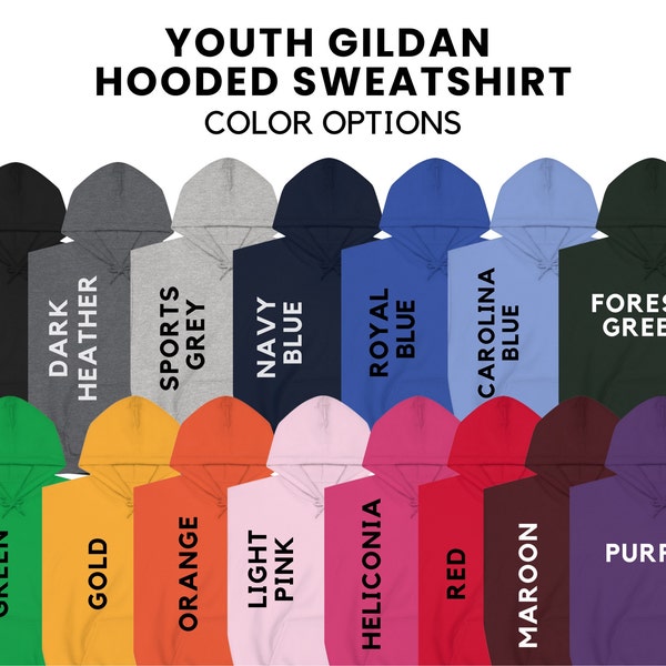 Gildan Hoodie Color Chart, Gildan Sweatshirt Color Guide, Gildan Color ...