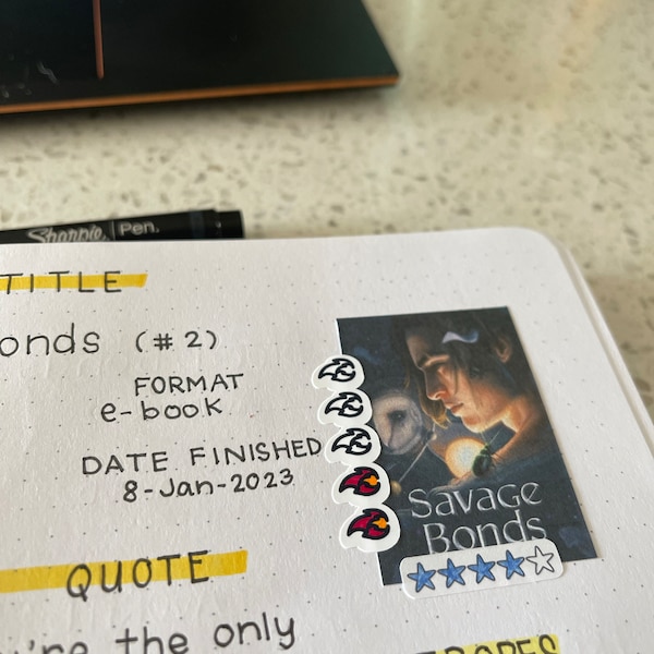 3D Book Rating Sticker: Book Review Journal Stickers - Etsy
