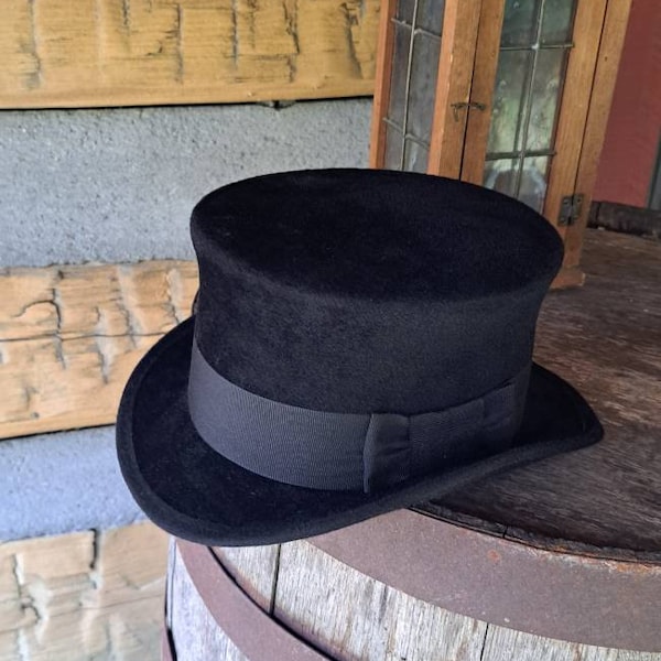 Fur Felt Top Hat, Low Top Hat, Top Hat Short Crown, Top Hat for Men and ...