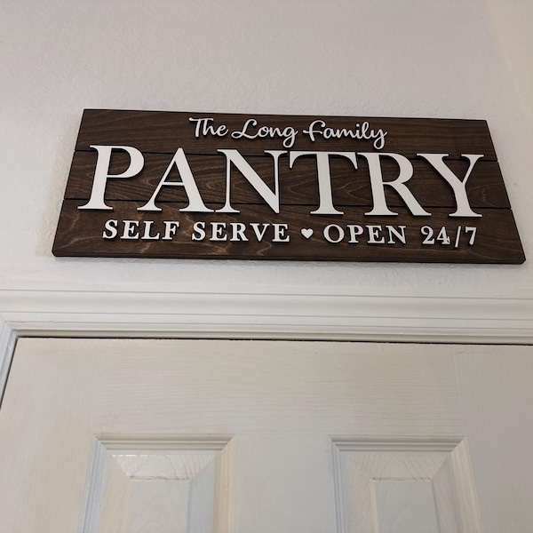 Pantry Sign, Custom Kitchen Sign, Personalized Pantry Sign, Custom Wood ...