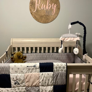 12 24 Inch Crib Sign Boy Room Circle Nursery Name Sign Custom Baby Name ...