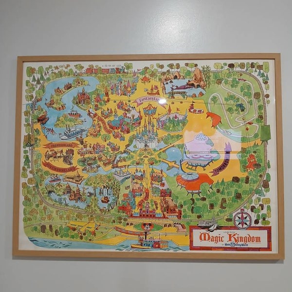 Magic Kingdom Map Poster Disney Map Poster Disneyland Map Posters ...
