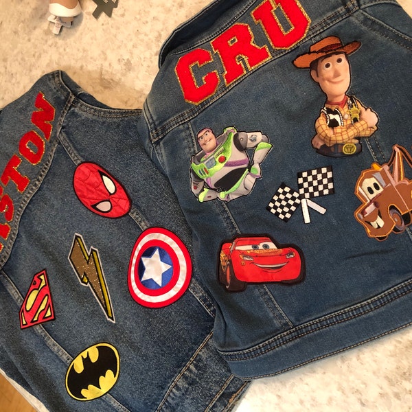 Boys Letter Patch Jean Jacket | Name Patch Jacket | Toddler Boys Custom ...