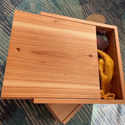 Narrow Gift Box of Figured Cedar With Sliding Lid. Handcrafted With ...