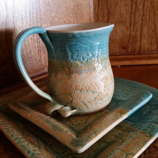 Square Pottery 3 Piece Place Setting - Etsy