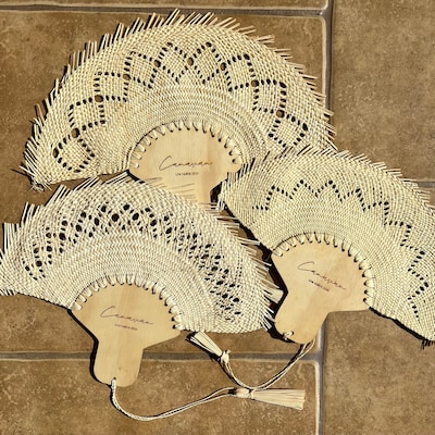 Mexican Woven Hand Fans / Wooden Wedding Favors / Custom Fans for ...