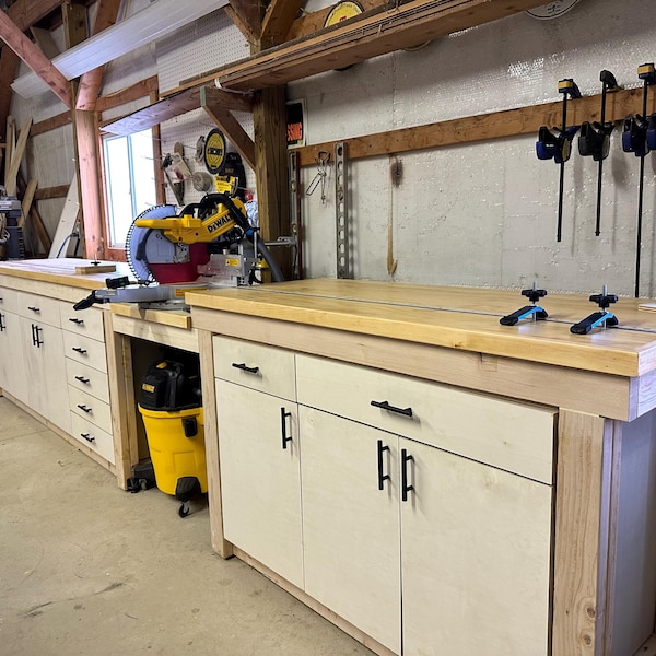 Deluxe Miter Saw Station Workbench - DIGITAL BUILD PLANS / Woodworking ...
