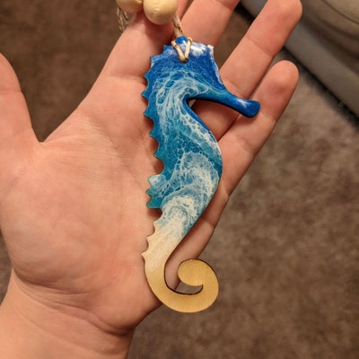 Resin Keychain, Ocean Resin Art, Beach Keychain, Wood Keychain, Custom ...