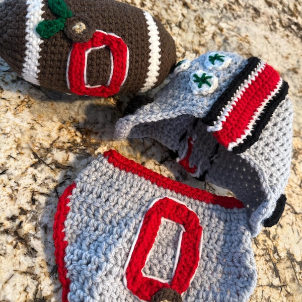 Crochet Ohio State Buckeyes Inspired Newborn Baby Boy Photo Prop Outfit ...