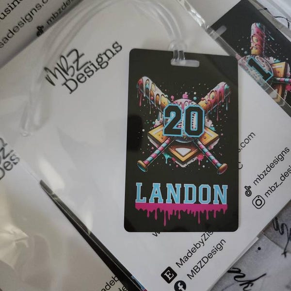 Drip Baseball Bag Tags, Baseball Name Tag, Equipment Bag Tag, Team ...