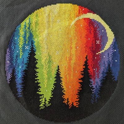 Colourful Night Sky Cross Stitch Pattern Norther Lights - Etsy