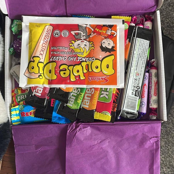 Large Retro Sweets Gift Box With 65 Sweets | Personalised Hamper Filled ...