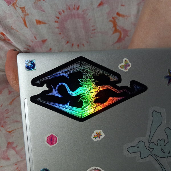 Elder Scrolls Skyrim Dragon Sticker Holographic Vinyl - Etsy