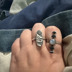 Planchette Ring Sterling Silver Witch Ring Celestial Ring Evil Eye Ring ...