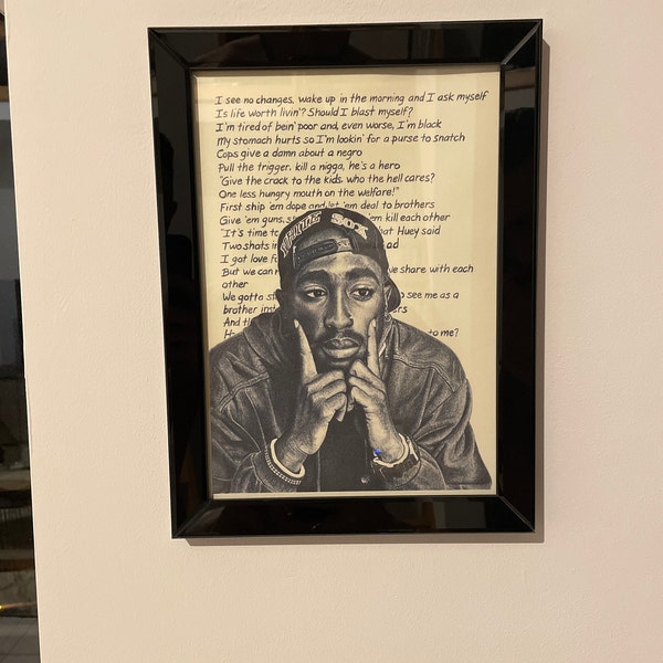 Rapper Pencil Drawing Art A4 8.3 X 11.7 Inches Print of Drawing Rap ...