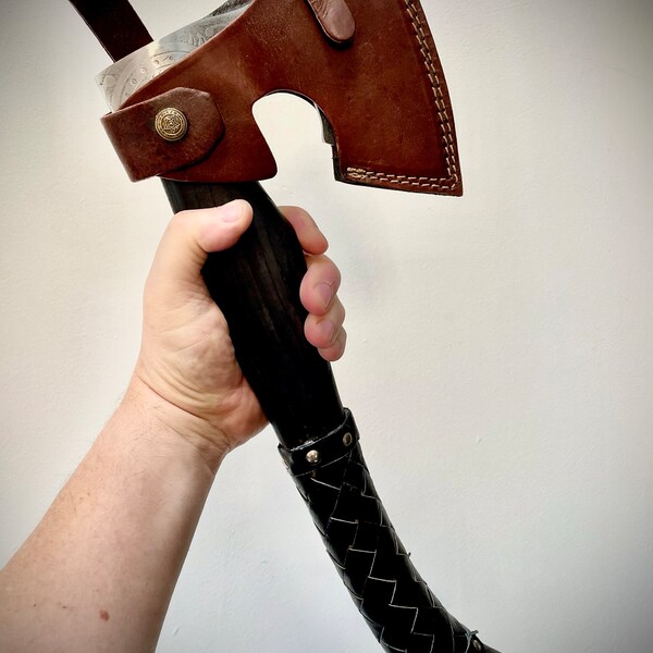 Axe, Custom Gift Hand Forged Carbon Steel VIKING AXE With Ash Wood ...