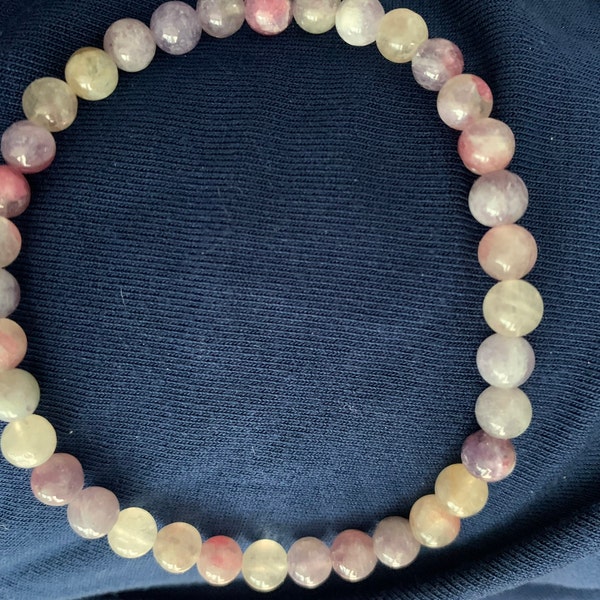 4mm Maw Sit Sit /jade Albite Crystal Beaded Bracelet, Handcrafted 7.5 ...