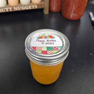 Classic Gingham Oval Canning Jar Labels, Quilted Jam Jar Labels, Red ...