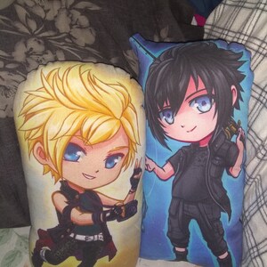 Prompto, Noctis, Ignis, Gladio Chibi Pillow Plushies. Final Fantasy XV ...