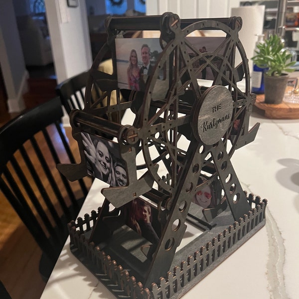 Wedding Photo Gift for Couple Custom Wooden Ferris Wheel Valentine Gift ...