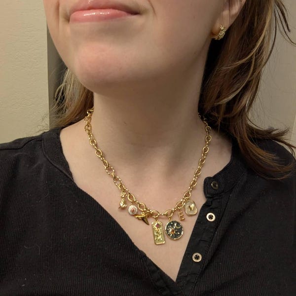 Build Your Own Custom Charm Necklace, Gold Charm Necklace, Customizable ...