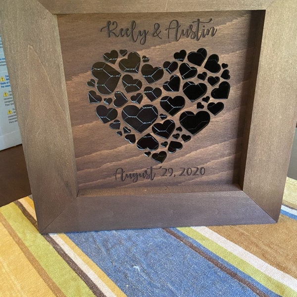Shadow Box Wedding Guest Book Drop Box Guest Book 3D Guest Book ...