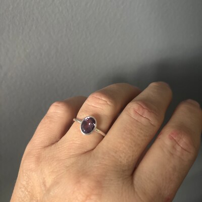 Dainty Alexandrite Ring, Color Change Alexandrite, 925 Solid Silver or ...