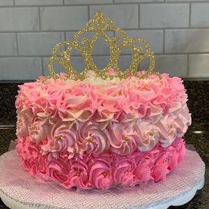 Princess Crown Cake Topper Gold Glitter Crown Cake Topper Princess Baby ...
