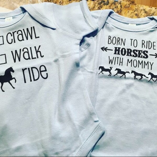 Crawl, Walk, Ride! Horse Bodysuit for Babies - Infant Boy, Girl, or ...