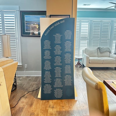 Custom Extra Large Wedding Seating Chart, 6 Feet Tall Seating Chart ...