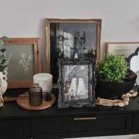 Boho Bee in Yellow Flower Print, Moody Bumlebee Decor, Botanical ...