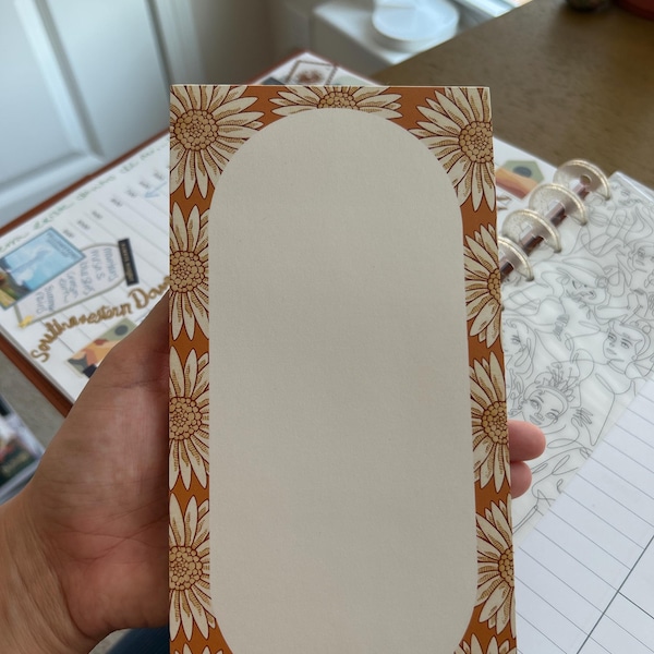 Notepad, Tear off Notepad, Floral Notepad, Small Notepad, Illustrated ...