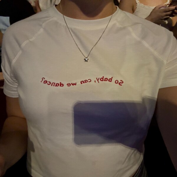 Custom Lyrics/phrase Embroidered T-shirt or Baby Tee - Etsy UK