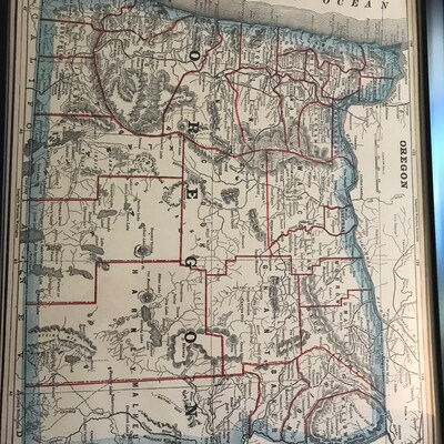 Historical Map of Oregon Old Map Restored, Fine Print, Wall Map Print ...