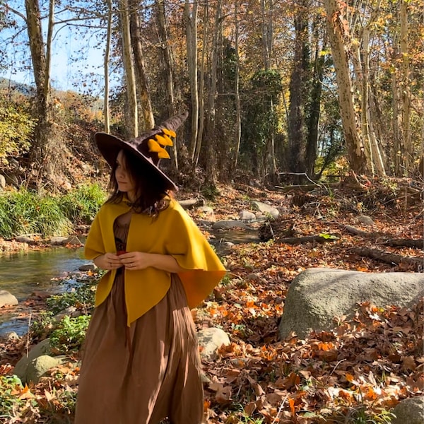 Witch Hat With Mushrooms Forest Wizard Hat Felted Hat Wool Halloween ...
