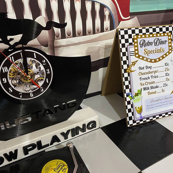 50s Sock Hop Party Sign, Instant Download, Red and Black Printable 50s ...